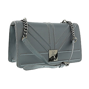 Pierre Cardin Grey Leather Small Structured Shoulder Bag for womens