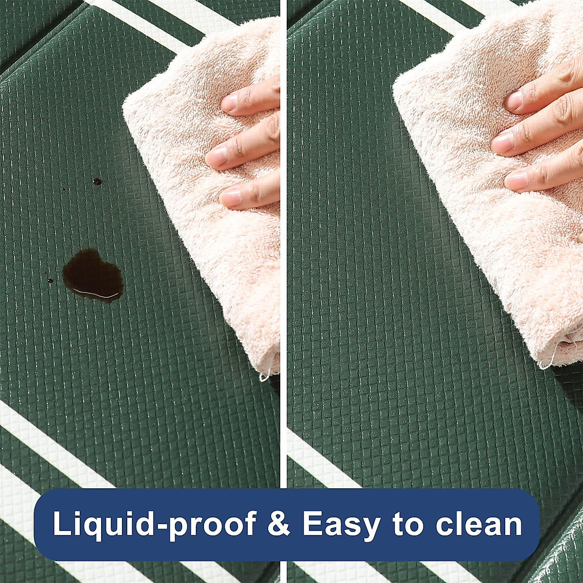 COSY HOMEER Kitchen Mat – 2/5 Inch Thick Anti Fatigue Floor Mat, Standing Desk Mat – Comfort Foldable Kitchen Rug, Easy Storage,Durable Stain Resistant Non-Slip(17" x 48", Black)