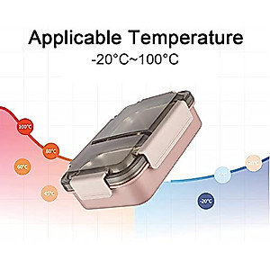 Inroserm Stainless Steel Bento Box For Adults and Kids 2 Compartments Lunch Box Leakproof Pink