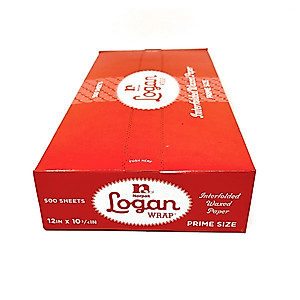 Logan Interfolded Dry Wax Paper Grease Proof Deli Paper 12 Inch x 10 3/4 Inch-, 500 Count (500 Count)