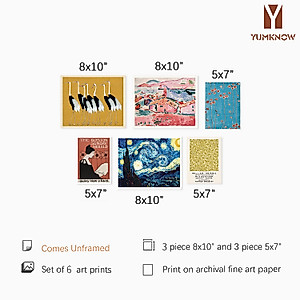 Eclectic Decor Wall Art Prints - Van Gogh Klimt Painting - Maximalist Room Decor - Modern Contemporary Museum Pictures - Abstract Minimalist for Bedroom, Living Room - Aesthetic Aura Posters