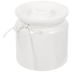 BESTonZON Ceramic Canister Ceramic Food Storage Jar Seasoning Pot Salt Pepper Jar Seal Lid Cute Candy Cookie Kitchen Canister Grease Container Sugar Bowl 500ml Ceramic Sugar Jar