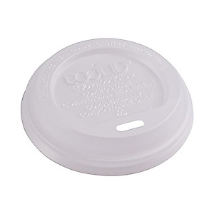 Eco-Products Compostable Coffee Cup Lids, Case of 800, White EcoLid, Fits 8oz Hot Cups, Made from PLA Plastic, A Renewable Material Made from Plants, ASTM, BPI-Certified