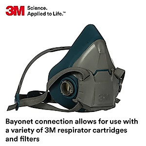 3M 051131494898 Rugged Comfort Half Facepiece Reusable Respirator 6502/49489, Cool Flow Valve, Silicone, Welding, Sanding, Cleaning, Grinding, Assembly, Machine Operations, Medium