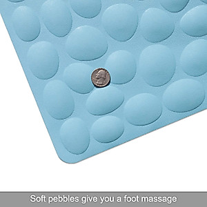 Non-Slip Bathtub Mat OTHWAY Soft Rubber Bathroom Bathmat with Strong Suction Cups (Lake Blue)
