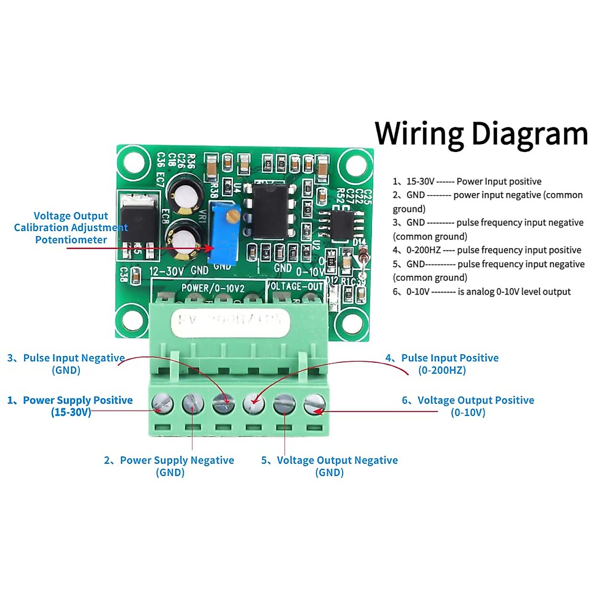 Frequency to Voltage Converter Module 0~200hz to 0~10V Conversion Module Digital to Analog Converter