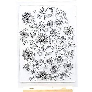 Welcome to Joyful Home 2pc/Set Different Flower Background Clear Stamp for Card Making Decoration and Scrapbooking 11x16cm