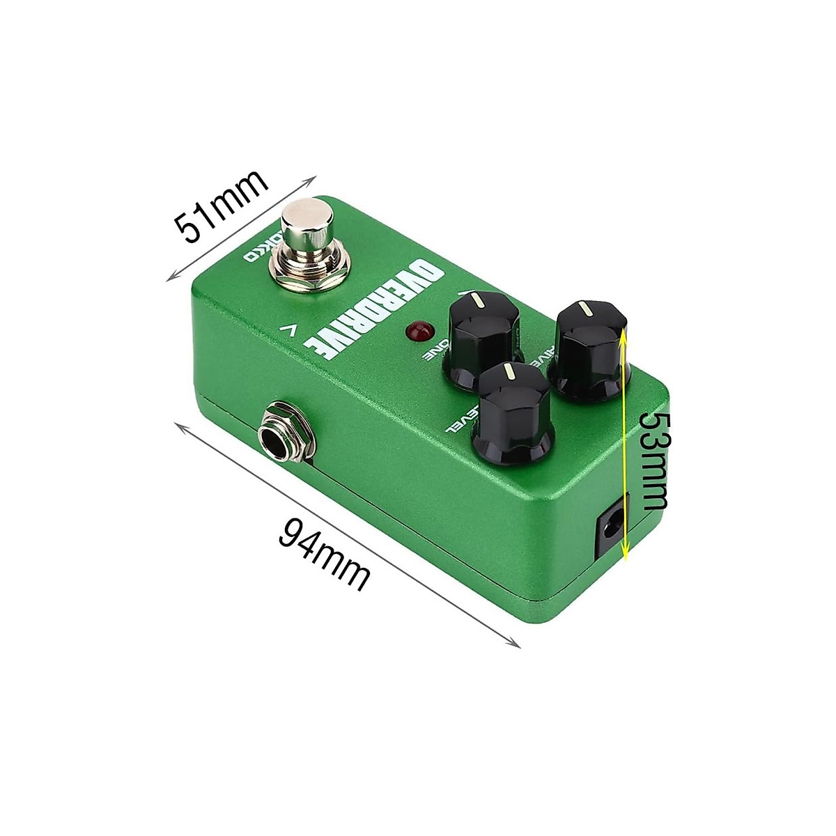 Guitar Effects Pedal, KOKKO FOD3 Aluminum Alloy Mini Overdrive Effect Pedal 6.35mm Jack for Guitars