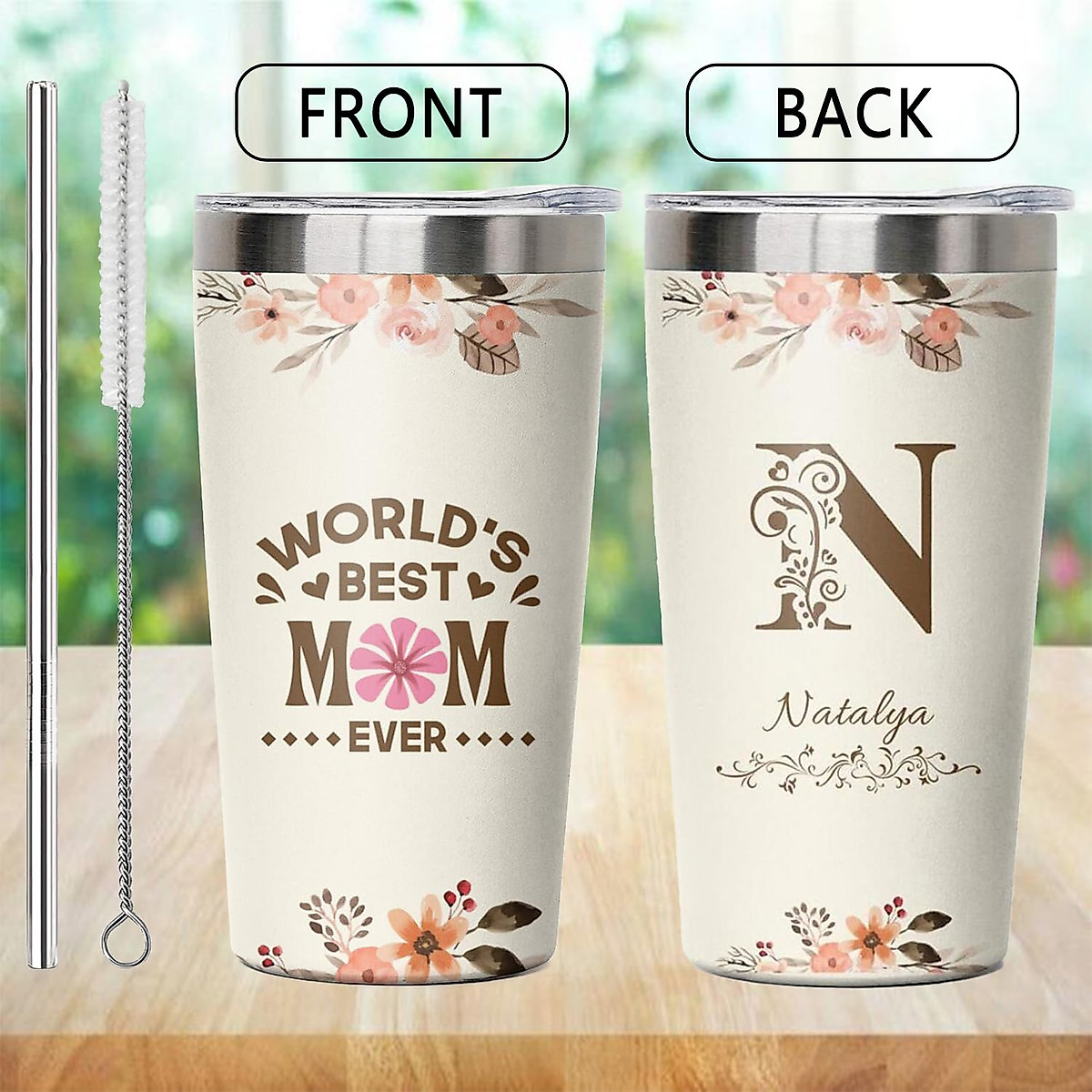 GIfts for Mom from Daughter Son Husband Personalized Tumbler for Christmas Birthday Valentine Mothers Day Custom Insulated Stainless Steel Tumblers
