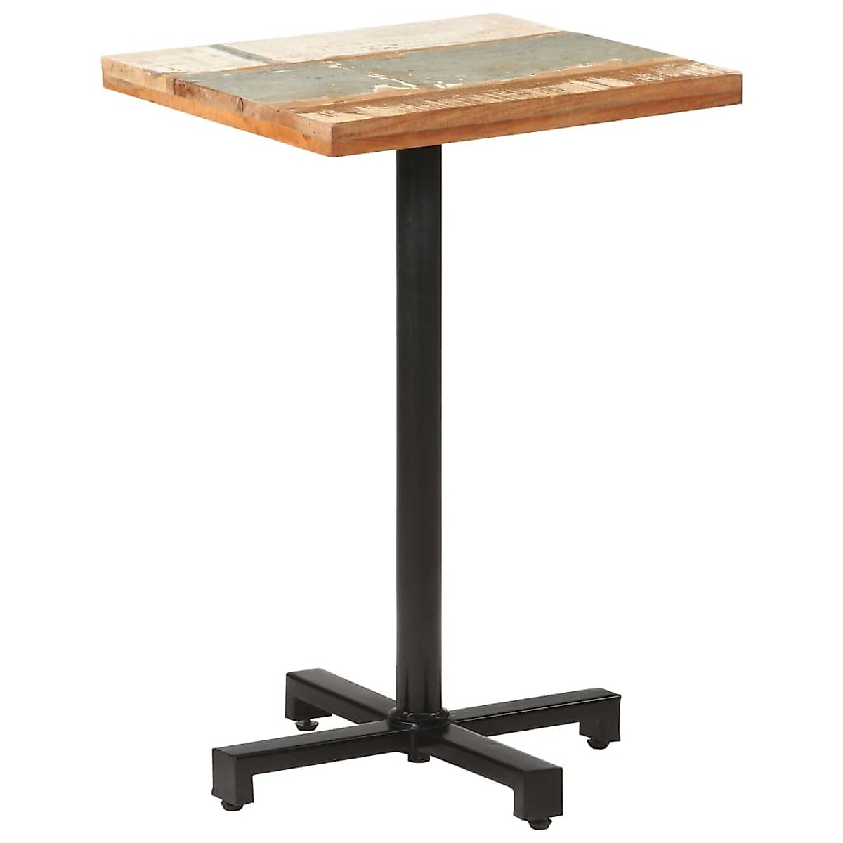 YPWRENH Adjustable Swivel Table Bar Table Bistro Table Square 19.7"x19.7"x29.5" Solid Reclaimed Wood for Dining Room, Kitchen or Living Room