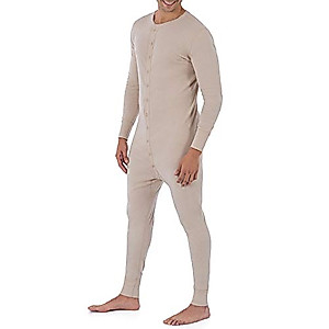 Fruit of the Loom Men's Premium Thermal Union Suit, Oatmeal, X-Large