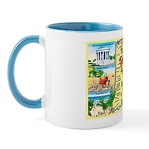 CafePress Indiana Map Greetings Mug Ceramic Coffee Mug, Tea Cup 11 oz