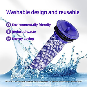 Yeebarle 8 Pack Replacement for Dyson V7, V8 Animal and Absolute Vacuum, 4 Pre-Filters and 4 Post-Filters Replaces Part # 965661-01 & 967478-01