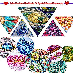 2 Pcs Diamond Painting Tassels Bookmarks Art 5D DIY Rose & Peacock Gem Dotz Rhinestone Kits Leather Bookmark for Graduation Anniversary Birthday Christmas Kids Adults Beginners
