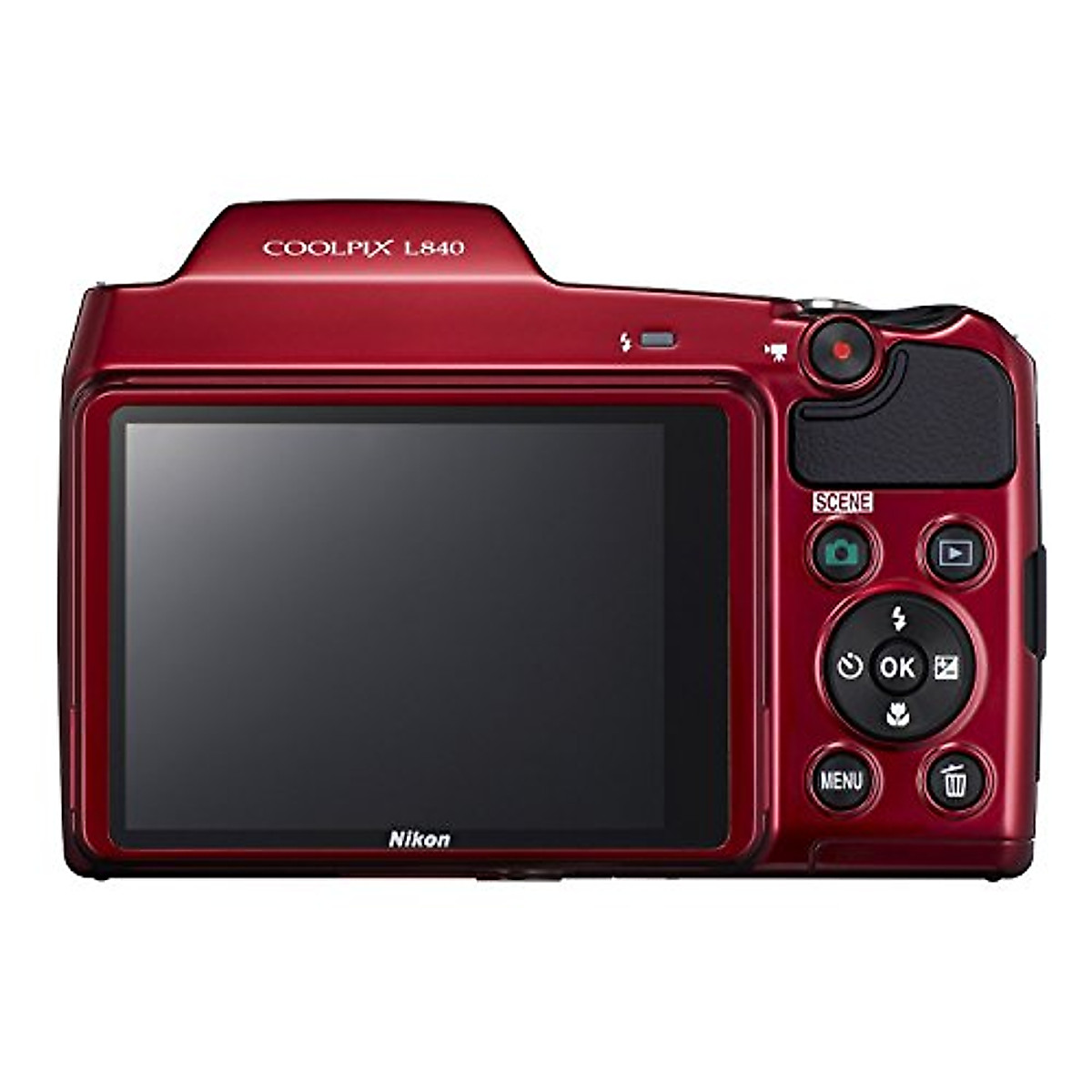 Nikon COOLPIX L840 Digital Camera with 38x Optical Zoom and Built-in Wi-Fi (Red) (Renewed)