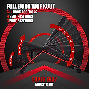 FLYTIGER Weight Bench Adjustable Strength Training Workout Benches Foldable Work Out Incline Bench Set for Home Gym Weight Lifting Dumbbell Exercise Full Body Workout with Resistance Rope