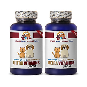cat Senior Treats - Ultra PET Vitamins - Chews - for Dogs and Cats - Mineral Supplement - Vitamin d for Cats - 180 Treats (2 Bottles)