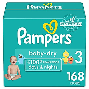 Pampers Baby Dry Diapers Size 3, 168 count - Disposable Diapers