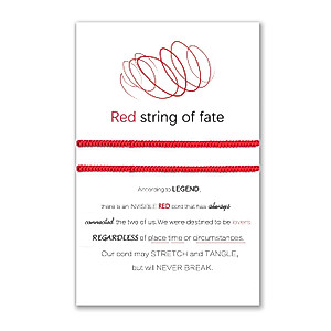 Seyaa Handmade Red String of Fate Bracelet Kabbalah Lucky Protection Matching Bracelets Valentines Day Gifts for Couple Lover Women Men Him Her