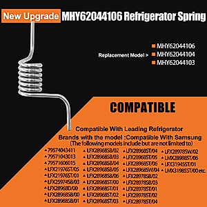 Upgrade (2 Pcs) MHY62044106 Refrigerator Door Spring Replace MHY62044104 MHY62044103 Flapper Door Spring Compatible With LG Kenmore Electronics Refrigerator LFX25976ST LFX28978ST LFX28968SB LFX28968ST