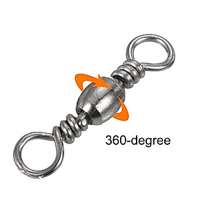 PATIKIL Fishing Barrel Swivel, 100Pcs 55lb Carbon Steel Solid Ring Terminal Tackle, Black