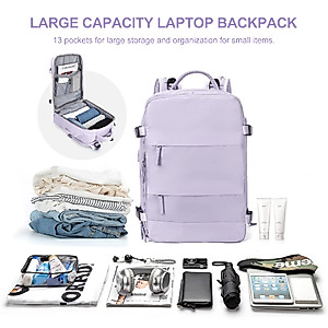 Laptop Backpack for Women, Travel Backpack with with Shoes Compartment & Wet Pocket, School Backpack fit 15.6 Inch Laptop