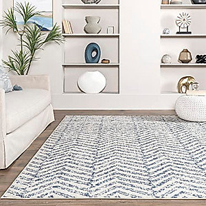 nuLOOM Rosanne Transitional Striped Area Rug, 6' 7" x 9', Blue