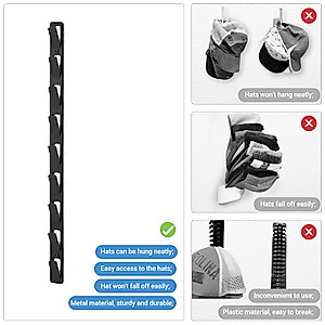Mkono Hat Organizer for Baseball Caps, Set of 2 Vertical Hat Rack for Wall Holds up to 18 Hats, Baseball Cap Organizer Hat Hanger Holder Cap Storage Display Hook for Bedroom Closet Entryroom