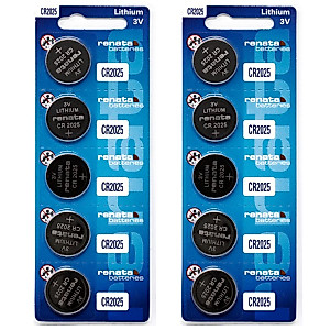 Renata CR2025 Batteries - 3V Lithium Coin Cell 2025 Battery (10 Count)
