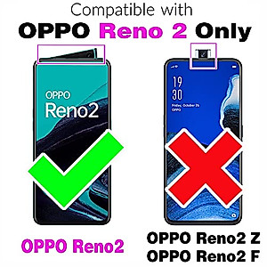 Asuwish Compatible with Oppo Reno 2 Wallet Case and Tempered Glass Screen Protector Credit Card Holder Flip Purse Accessories Wrist Strap Stand Folio Cell Phone Cover for Reno2 2019 Women Men Grey
