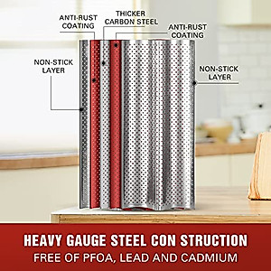 KITESSENSU Nonstick Baguette Pans for French Bread Baking, Perforated 2 Loaves Baguettes Bakery Tray, 15" x 6.3", Silver