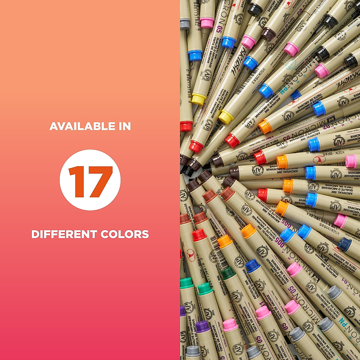 SAKURA Pigma Micron Fineliner Pens - Archival Black and Colored Ink Pens - Pens for Writing, Drawing, or Journaling - Black and Assorted Colored Ink - 01 Point Size - 6 Pack