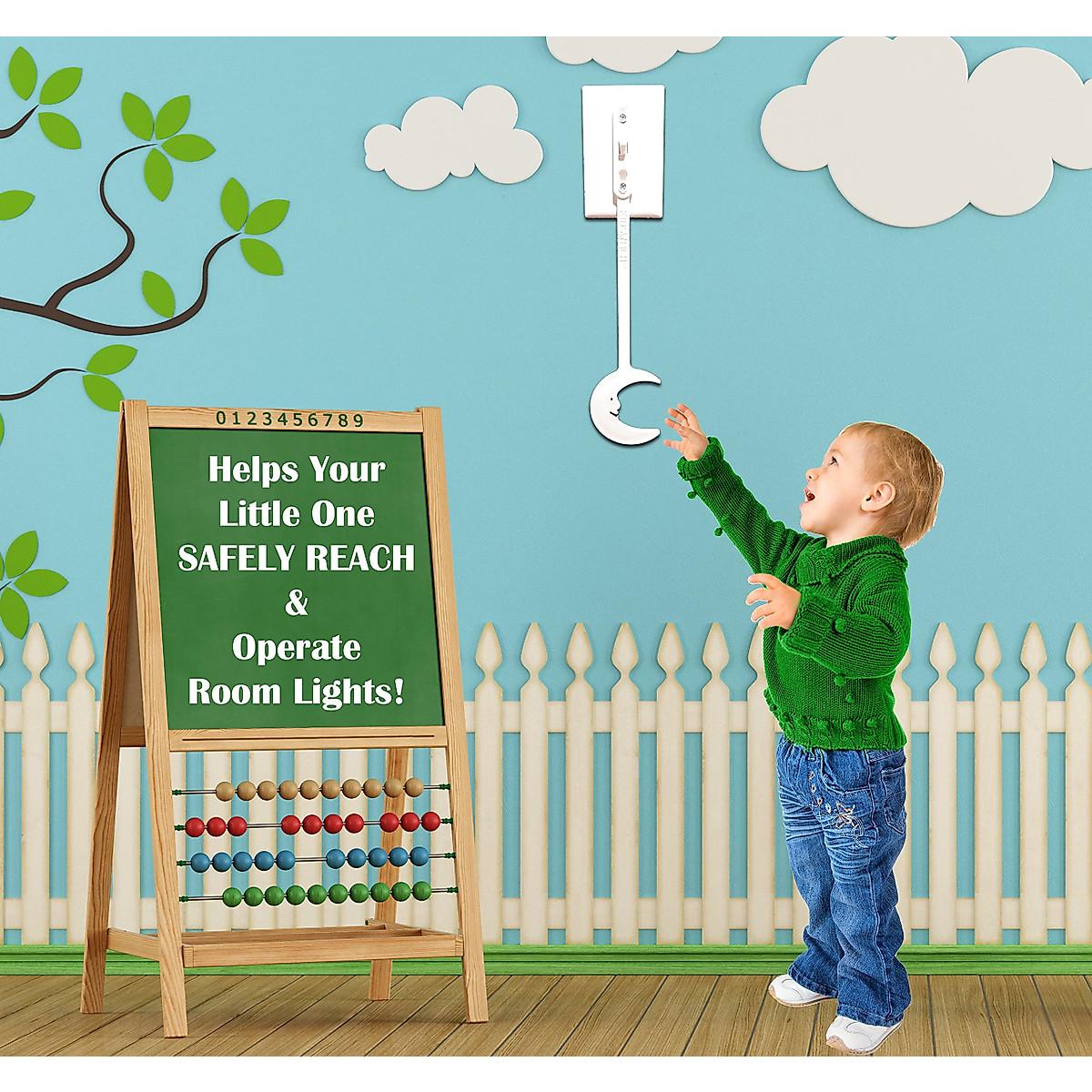 KidSwitch Lightswitch Extension for Toddlers - Laurie Berkner Edition - 3 Count - Includes 12 Themed Art Decals - Multi-Award Winning!