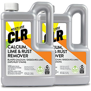 CLR Calcium, Lime & Rust Remover, Blasts Calcium, Dissolves Lime, Zaps Rust Stains, 42 Ounce Bottle (Pack of 2)