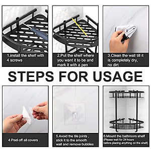 Soft digits Shower Caddy Corner, 2 Tiers Shower Organizer No Drilling Shower Shelf with Hooks Rustproof Wall Mounted Shower Organizer for Inside Shower Bathroom Storage Shampoo Holder