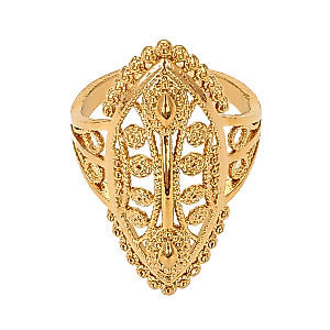 Dubai Golden Ring Gold Color Engagement Adjustable Size Finger Ring African Nigerian Design