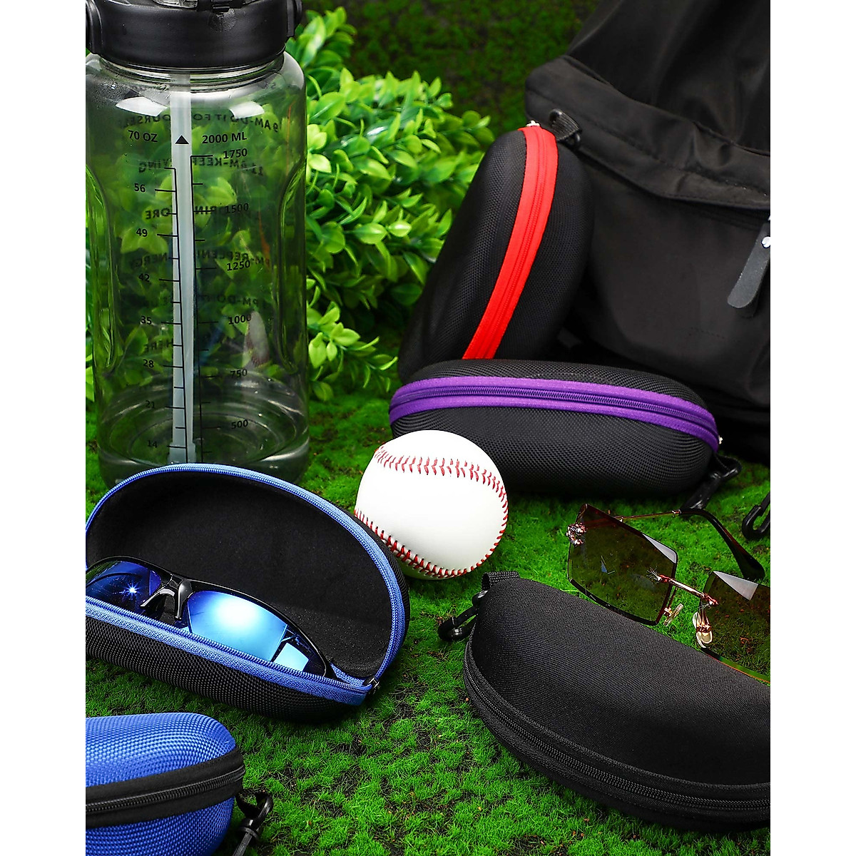 Weewooday 12 Pack Hard Shell Sunglasses Case Shell Eyeglassesc Travel Portable for Men Women (EVA)