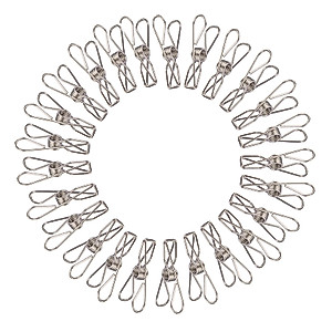 Small Chip Clips, 40 Pcs 1.7 Inch Stainless Steel High Elasticity Good Persistence for Clothespins, Paper Clips, Food Bag Clips, Clothes Pins (40)