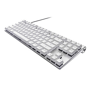YADSHENG Mechanical Gaming Keyboard USB 2.0 Wired 87 Keys White Backlit Cherry MX Switch Mechanical Keyboard Suitable for Office and Home Use Keyboards (Color : White, Size : Brown Switch)