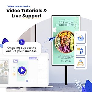 Mandoe Essentials Digital Signage Displays - Digital Signage Player for Digital Menu Board. World-Class Templates. Subscription required. Monitor not included.