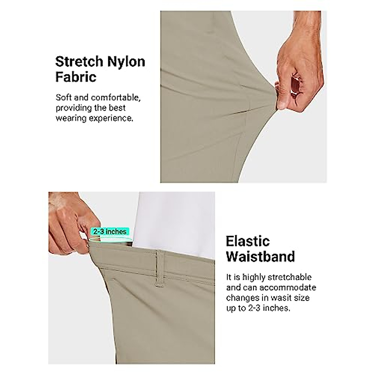 SPECIALMAGIC Golf Pants Men Stretch Slim fit Hiking Pants Lightweight Dress Casual Tapered Zipper Pockets 34