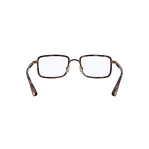 Persol PO2473V Rectangular Prescription Eyewear Frames, Brown/Striped Bordeaux/Demo Lens, 49 mm