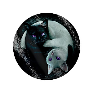 Spiral - Yin Yang Cats - Glass Chopping Board (Circular) - L