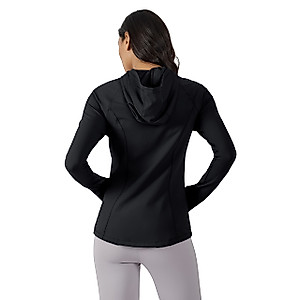Yogalicious Lux full-Zip Hooded Running Workout Yoga Jacket - Black - XL