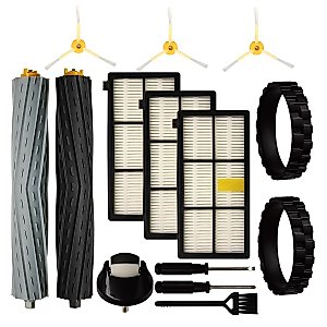 iParto Replacement Parts Accessories for iRobot Roomba 800 900 Series 805 860 890 870 871 880 960 980 981 985 Tires Wheel Caster Side Brush Main Roller Brush Filter with Tools