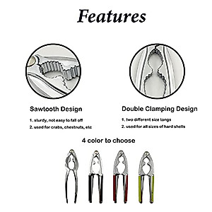 Nut Cracker, Seafood Tool, Walnut Cracker for All Nuts, Heavy Duty Shell Cracker Kitchen Tool with Non-slip Handle