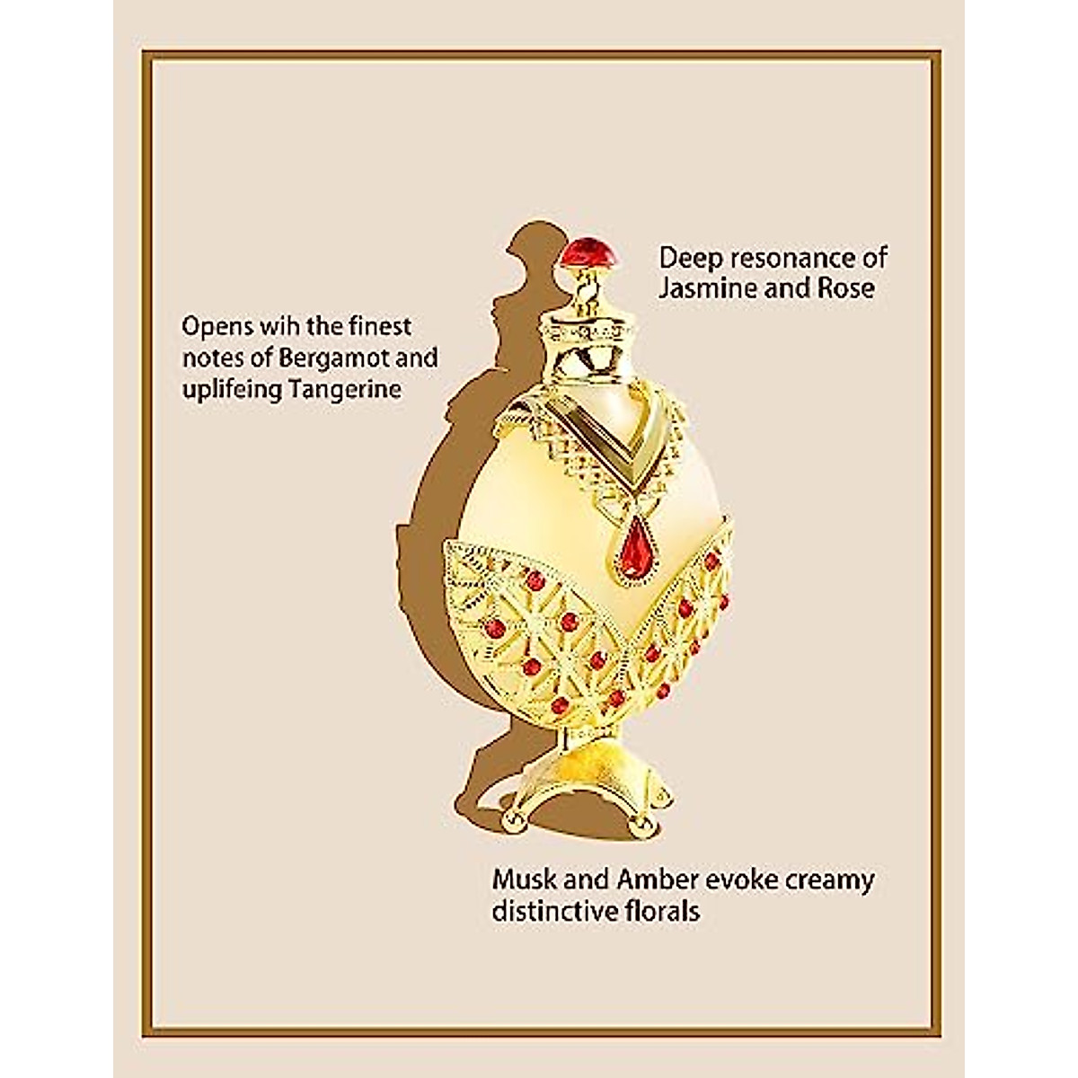 HUIBAO Gold Arabian Concentrated Perfume Oil, Arabic Perfume for Women, Arabian Perfume Oil- Long Lasting A Seductive Perfume Oil (12ml)