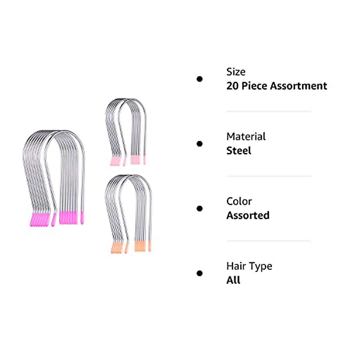 20 Pieces Assorted Hot Roller Clips Replacements, Fits Most Sized Rollers Curlers (Large, Medium, Small)