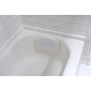 Bath Bliss Luxury Cooling Gel Beaded Bath Tub Pillow | Suction Cup Backing | Bathtub Experience | Suction Cup Backing | White