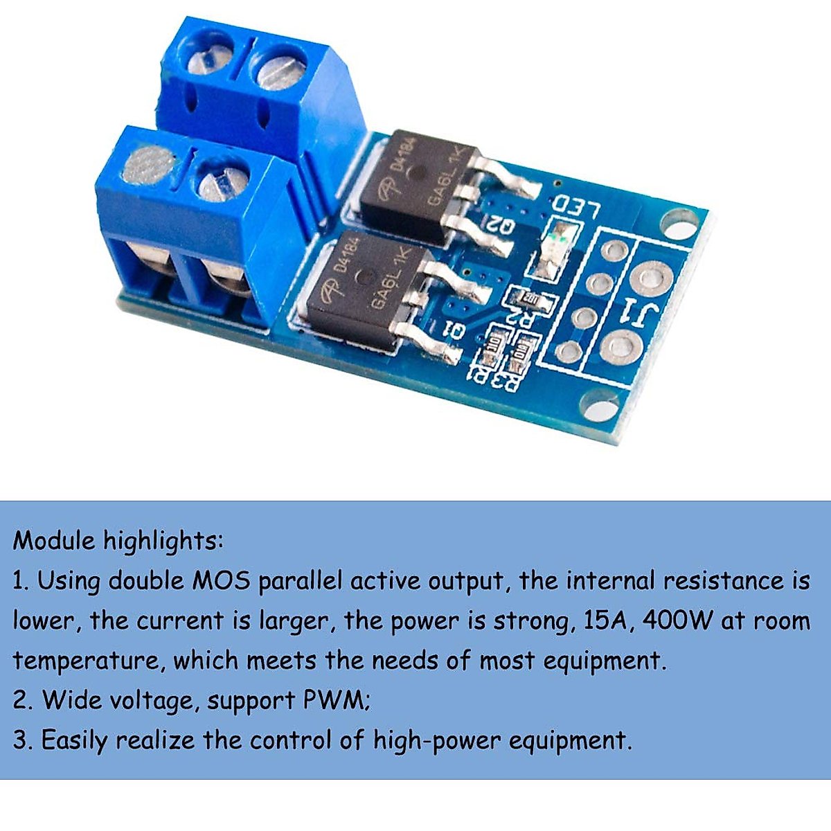 Comimark 6Pcs 15A 400W MOS FET Trigger Switch Drive Module PWM Regulator Control Panel